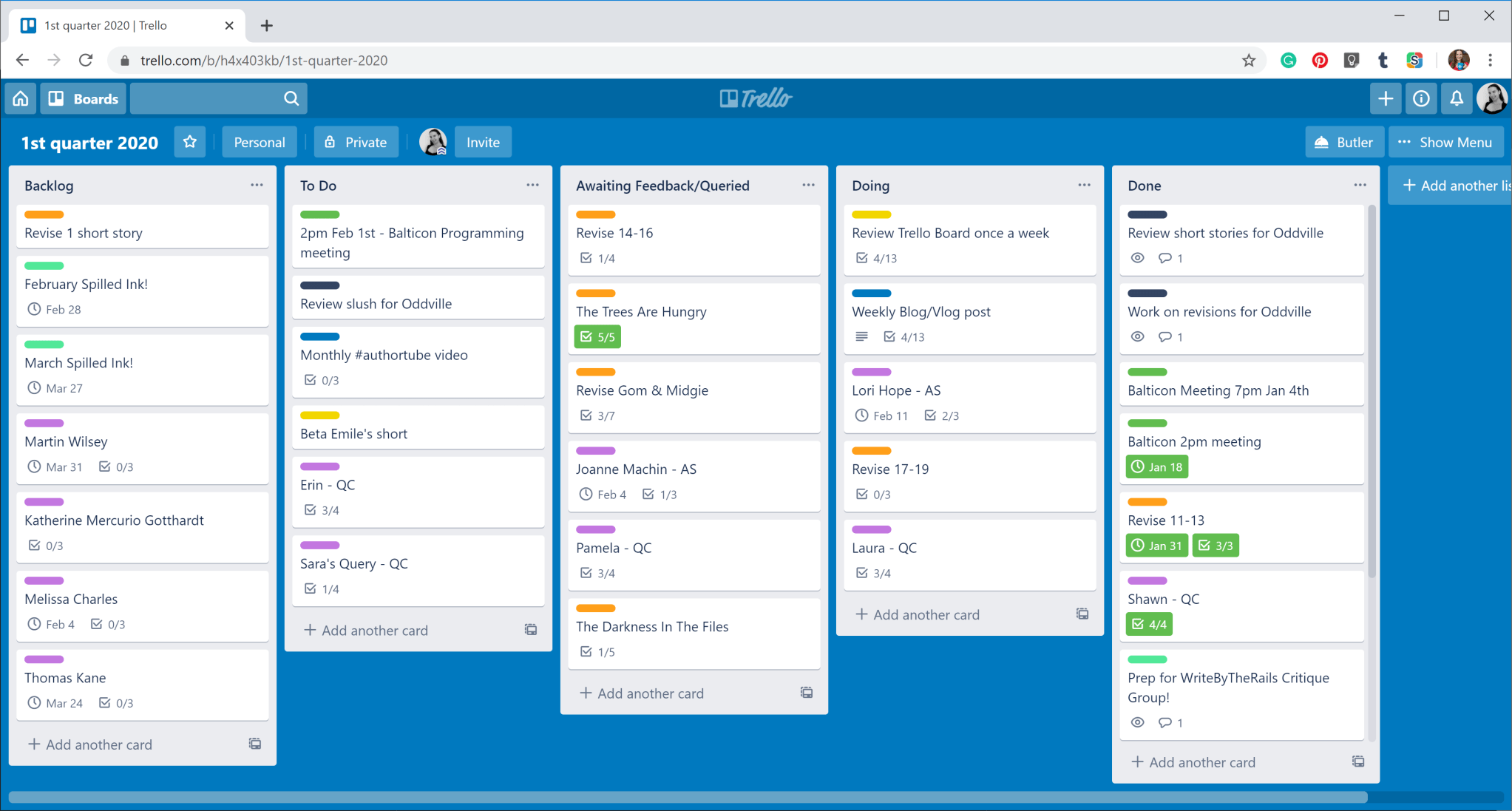 How One Writer Uses Trello To Track Her Creative Progress – WRITING ...